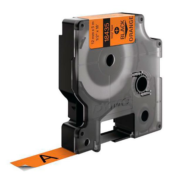 Cinta Dymo Rhino vinilo 12mm x 5,5m Negro/Naranja - Catálogo